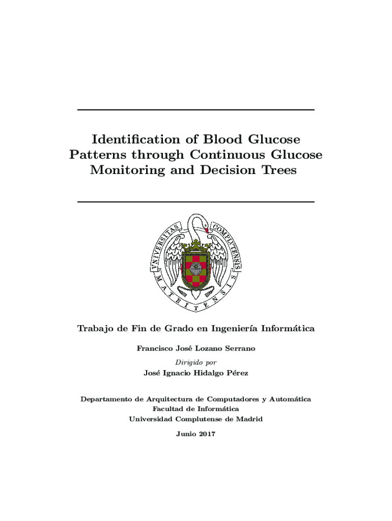 Fillable Online Identification of Blood Glucose Patterns through ...