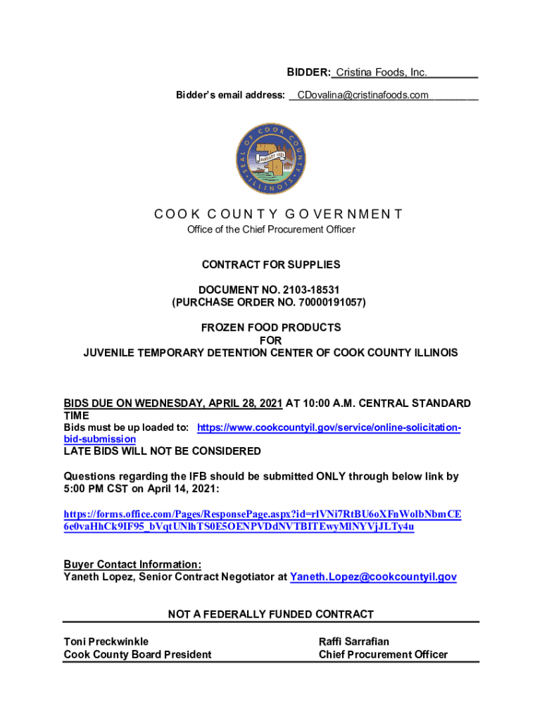 Fillable Online COO K C OUN T Y G O VER NMEN T Fax Email Print - pdfFiller