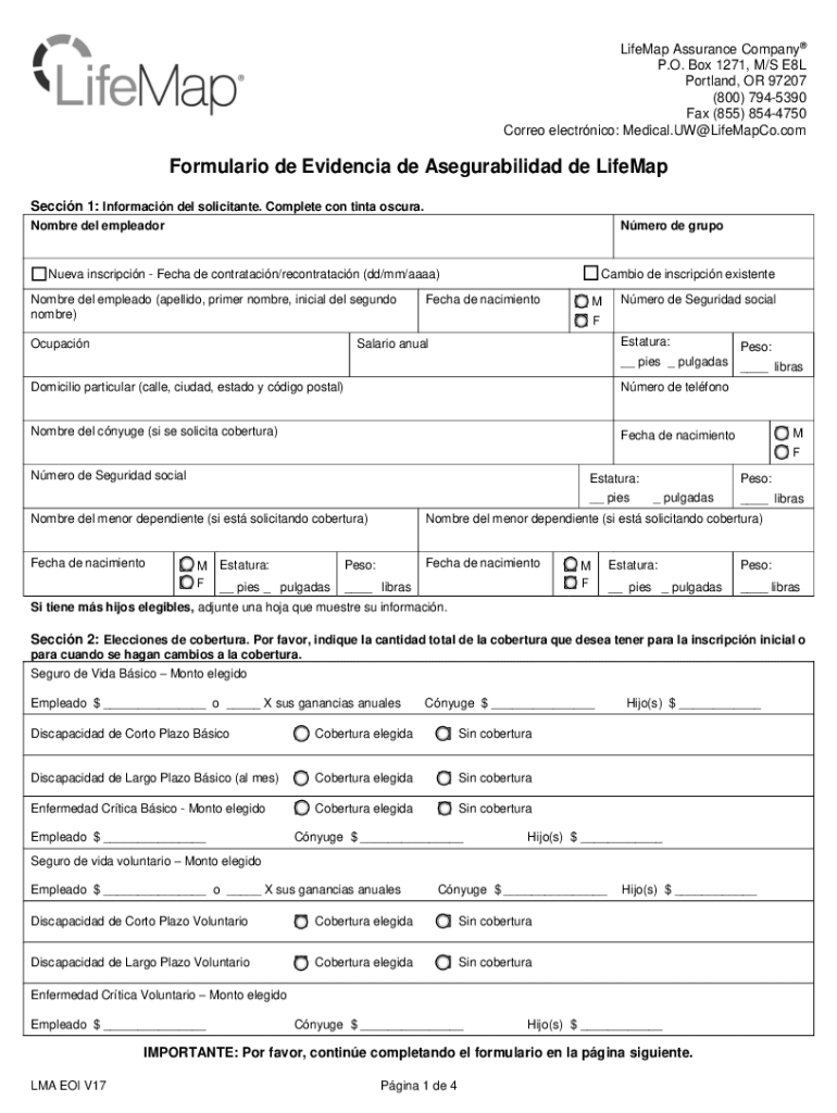 Fillable Online www.lifemapco.com sites defaultFormulario de Evidencia ...