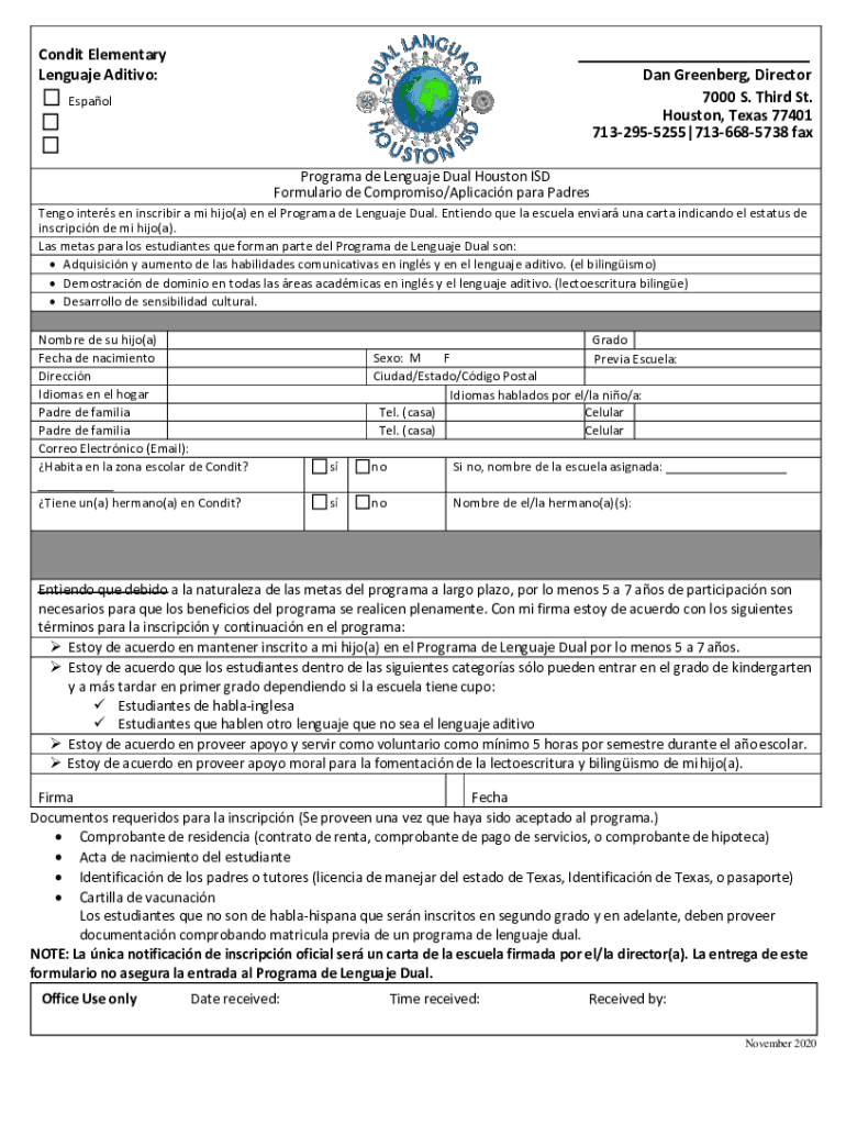 Fillable Online Parent Commitment Form (PCF) Spanish Fax Email Print ...