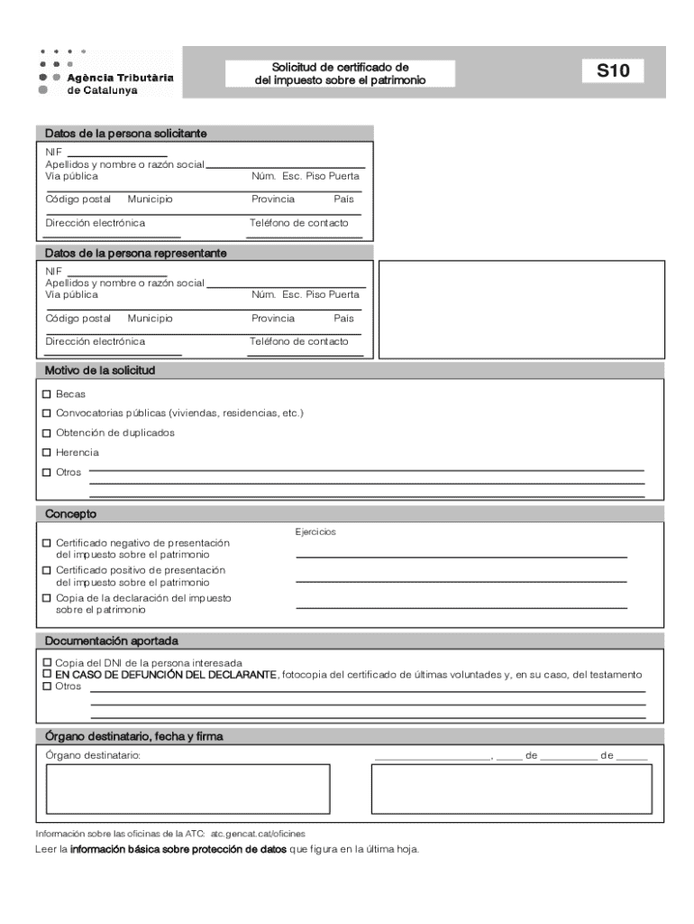 ES ATC S10 Spain con los campos en blanco - El formulario se puede rellenar en línea, imprimir ...