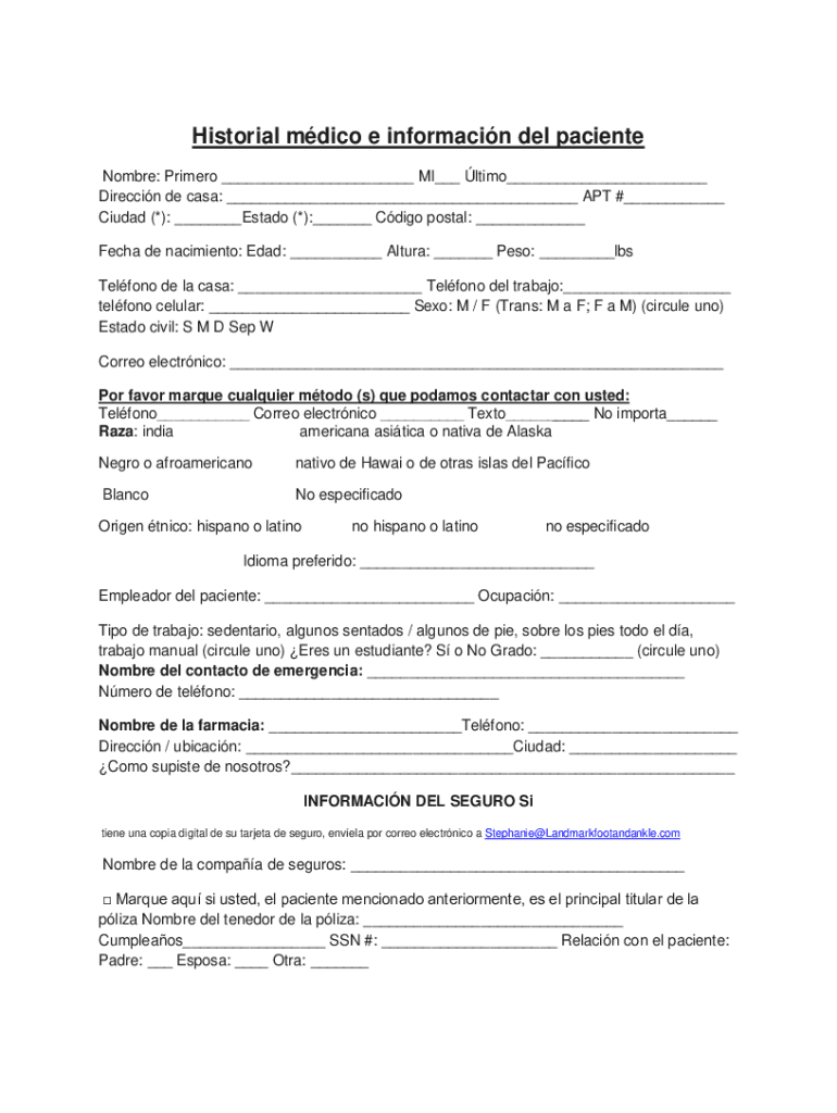 Fillable Online smyrna-medical-center-family-practice-form-spanish.pdf ...