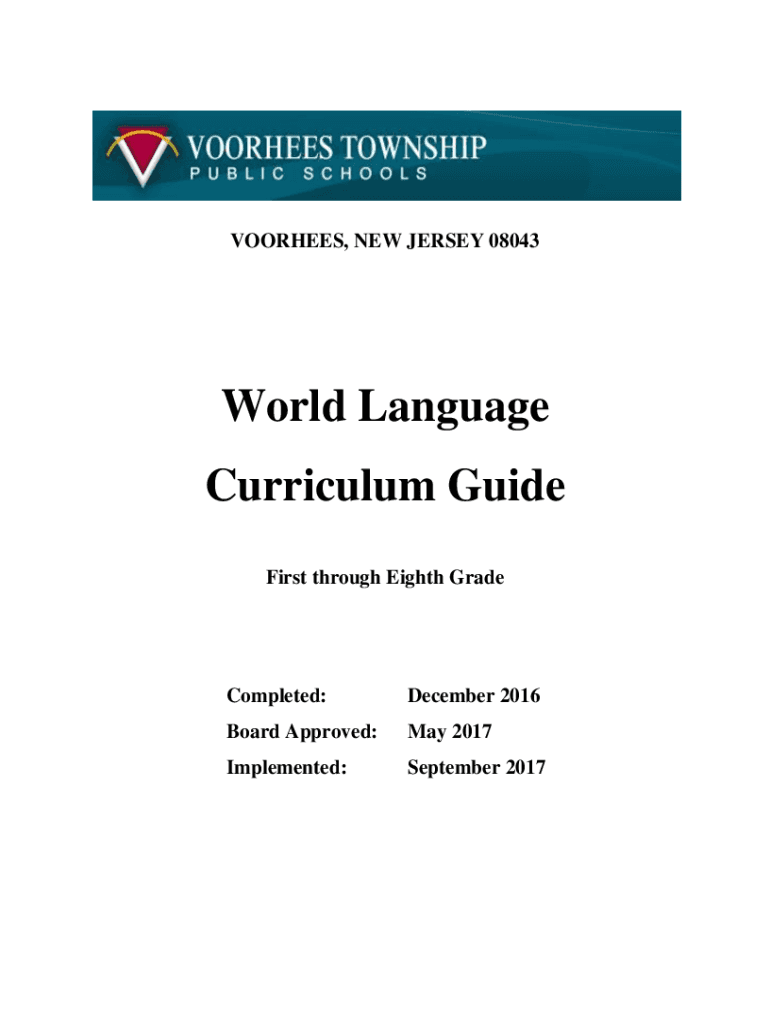 Fillable Online World Language Curriculum Guide - Voorhees Township ...
