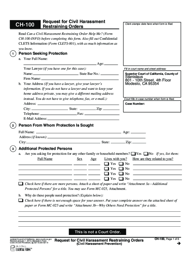 Printable Blank Restraining Order Form Printable Templates