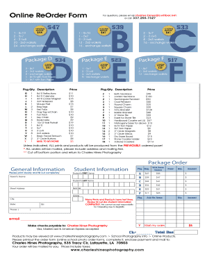 Fillable Online Online ReOrder Form - Charles Hines Photography Fax ...