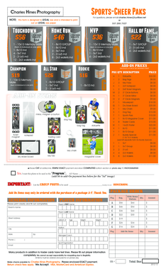 Fillable Online Sports Order Form - Charles Hines Photography Fax Email ...