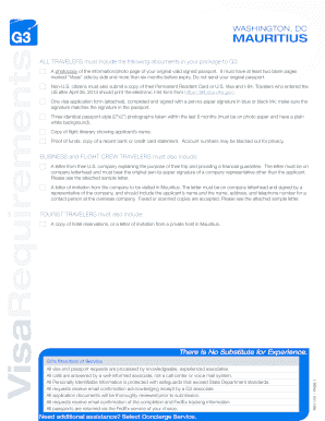 Fillable Online Mauritius - G3 Visas & Passports Fax Email Print ...