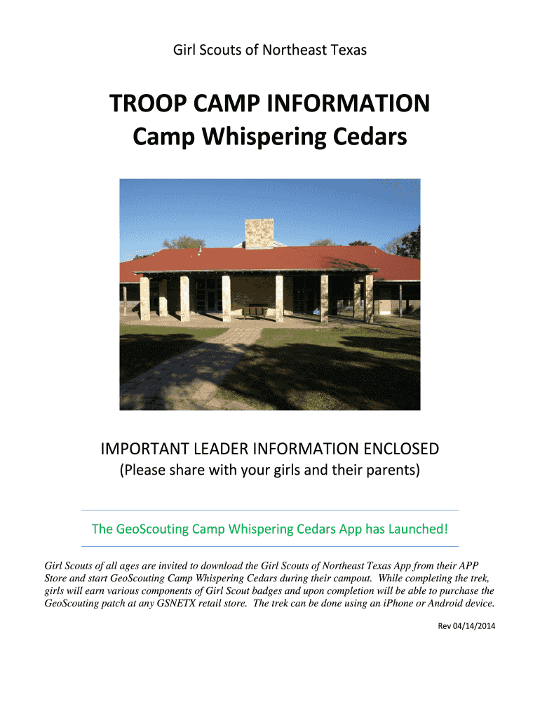 Fillable Online Camp Whispering Cedars Fax Email Print - pdfFiller