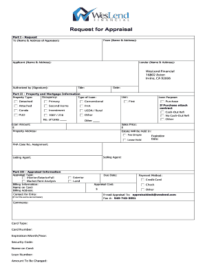 Fillable Online Appraisal Request Form 2.doc Fax Email Print - pdfFiller