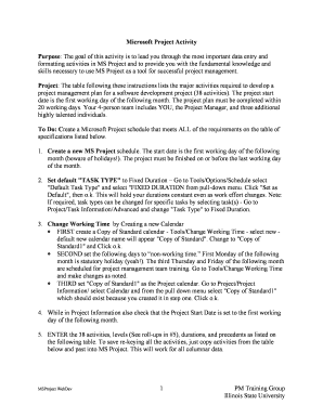 Fillable Online Microsoft Project Activity Fax Email Print - pdfFiller