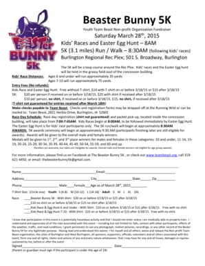 Fillable Online 2015 Beaster Bunny Registration Form.pdf Fax Email ...