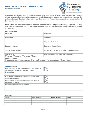 Fillable Online hca rave7 Host Home Family Application Fax Email Print ...