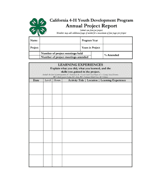 Fillable Online Annual Project Report Form 2011. Image Fax Email Print ...