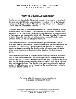Fillable Online cursillo WHAT IS A CURSILLO WEEKEND - cursillo Fax ...