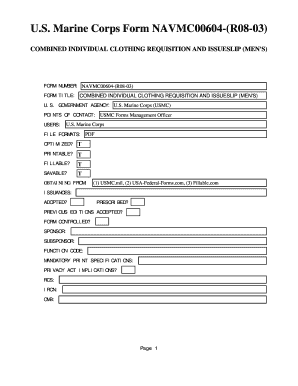Fillable Online U.S. Marine Corps Form NAVMC00604-(R08-03). COMBINED ...
