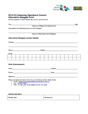 Fillable Online 201415 Lifesaving Operations Council Alternative Fax Email Print - pdfFiller