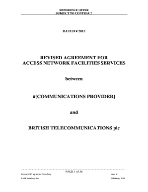 Fillable Online REVISED AGREEMENT FOR ACCESS NETWORK FACILITIES Fax ...