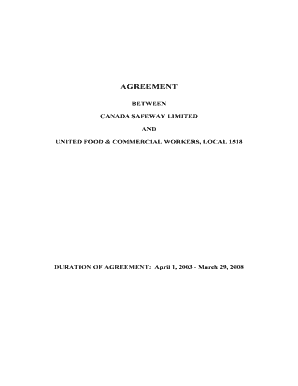 Ufcw 1518 Collective Agreement - Fill Online, Printable, Fillable ...