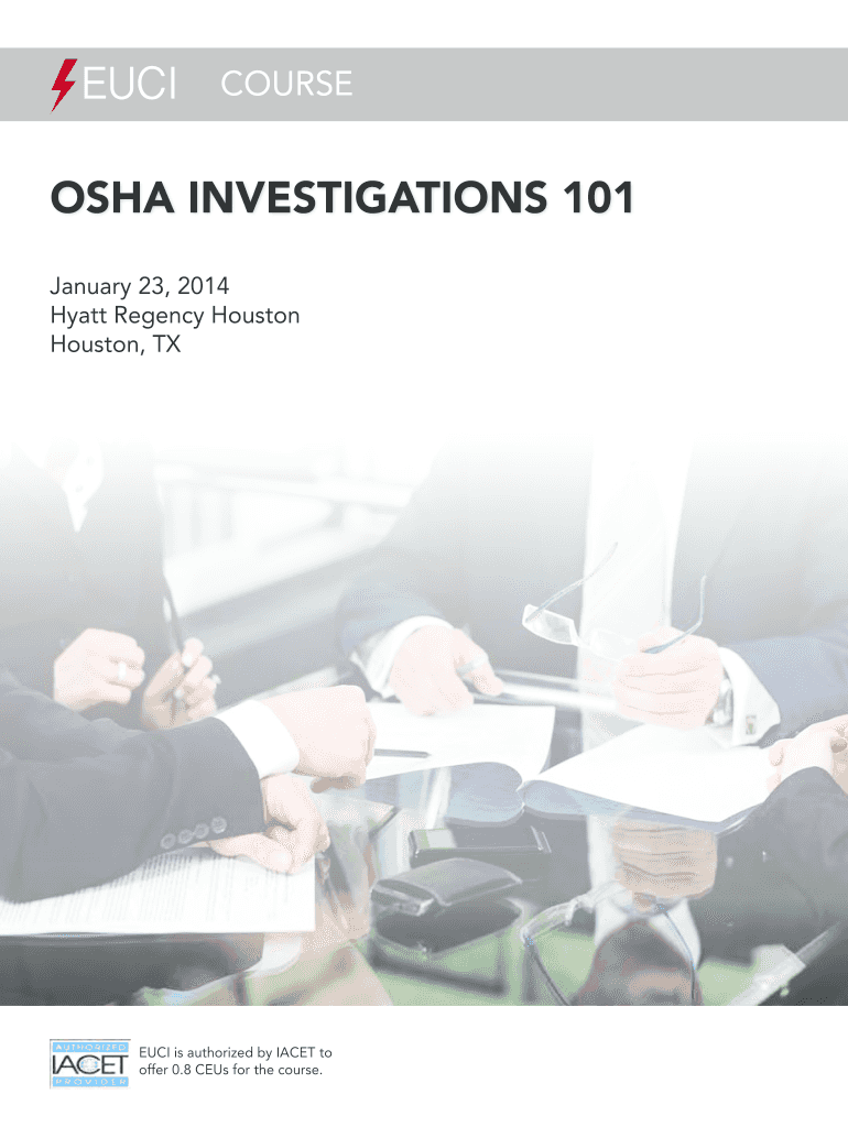 Fillable Online OSHA InveStIgAtIOnS 101 Fax Email Print - pdfFiller
