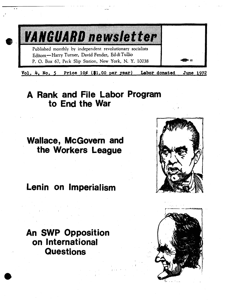 Fillable Online marxists A Rank and File Labor Program Wallace McGovern ...