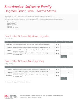 Fillable Online Boardmaker Software Family Upgrade Order Form Fax Email ...