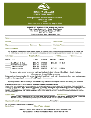 Fillable Online mi-wea Shanty Creek Hotel Reservation Form - mi-wea Fax ...