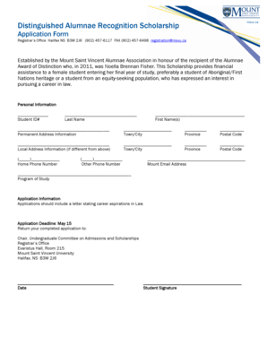 Fillable Online Distinguished Alumnae Recognition Scholarship ...