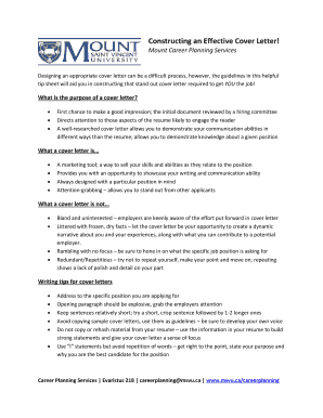 Fillable Online Constructing an Effective Cover Letter Fax Email Print - pdfFiller