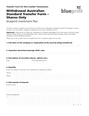 Fillable Online Transfer Form for Non-market Transactions... Fax Email Print - pdfFiller