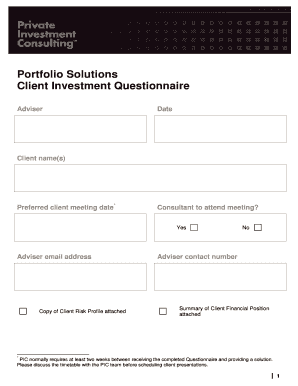 Fillable Online mlc com Portfolio Solutions Client Investment Fax Email Print - pdfFiller