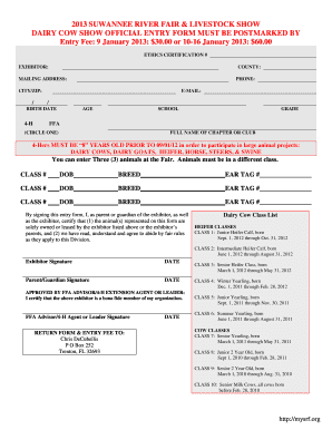 Fillable Online Dairy Division Fax Email Print - pdfFiller