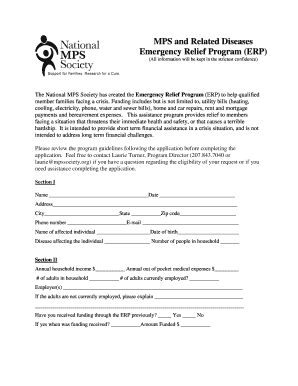 Fillable Online mpssociety MPS and Related Diseases Emergency Relief ...