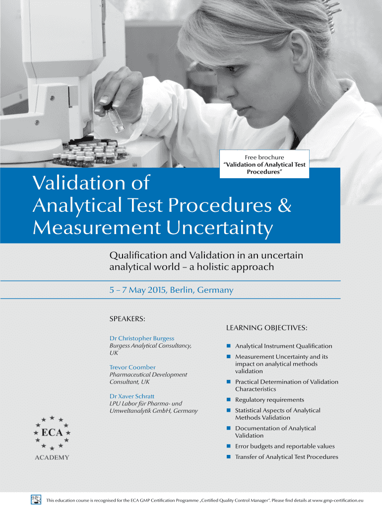 Fillable Online Procedures Validation of Analytical Test Procedures Fax ...