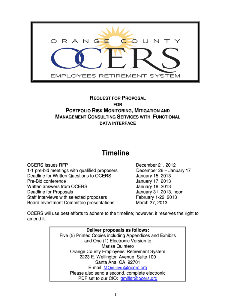 Fillable Online ocers PORTFOLIO RISK MONITORING, MITIGATION AND Fax ...