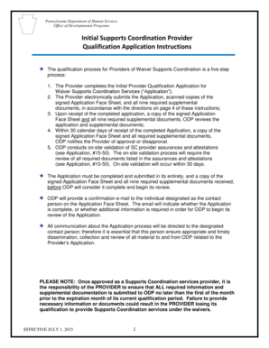 Fillable Online The qualification process for providers of waiver supports coordination is a ...