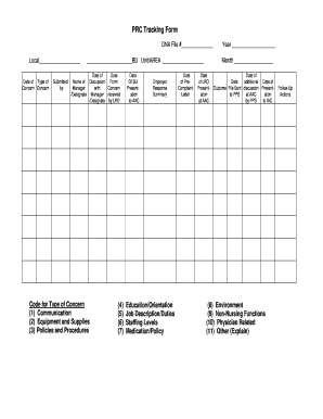 Fillable Online ona PRC Tracking Form - Ontario Nurses39 Association ...