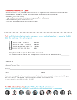 Fillable Online B2012b Sample Sponsorship Menu Fax Email Print - pdfFiller