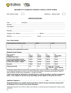 Fillable Online stalbans gov Resident Permit Application Form 2 - City ...