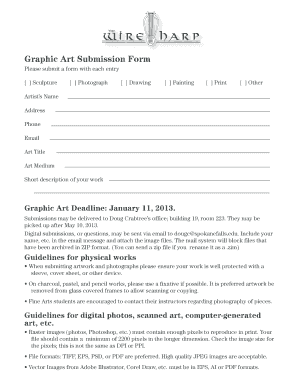 Fillable Online Graphic Art Submission Form Fax Email Print - pdfFiller