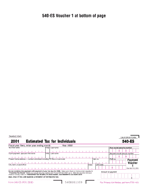 Fillable Online ftb ca 540-ES Voucher 1 at bottom of page Print and ...
