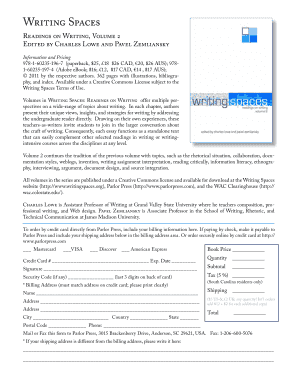 Fillable Online Writing Spaces - Parlor Press Fax Email Print - pdfFiller