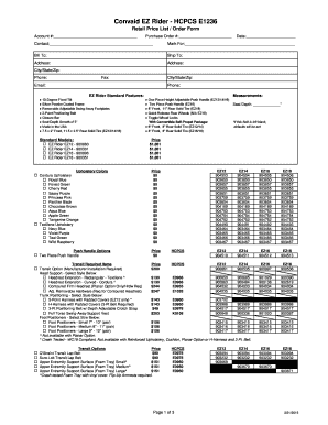 Fillable Online Retail Price List / Order Form - Convaid Fax Email ...
