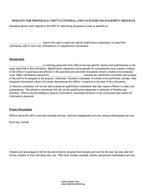 Fillable Online charterschooltools REQUEST FOR PROPOSALS (RFP ...