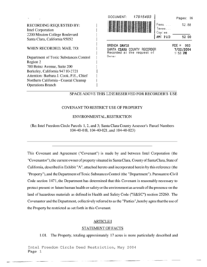 Fillable Online savebarec Covenant to Restrict Use of Property ...