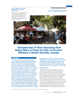 Fillable Online foodprotection Competencies of Those Assessing Food ...