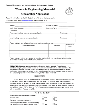 Fillable Online engr mun Application - Faculty of Engineering and ...