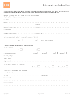 Fillable Online Application form 190810.qxp - GfK Fax Email Print - pdfFiller