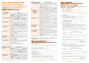 Fillable Online td gov Particulars to be changed (3) Driving restriction NOTICE OF CHANGE OF ...