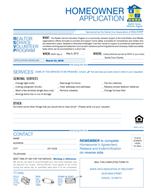 Fillable Online Homeowner Application - Santa Cruz County... Fax Email ...