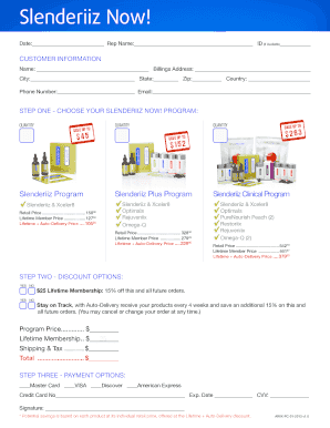 Fillable Online Slenderiiz Now Fax Email Print - pdfFiller
